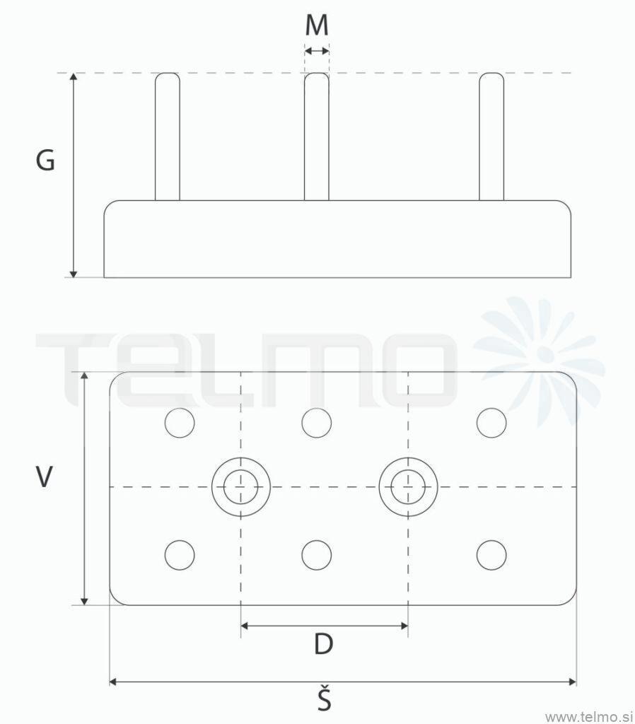 Motor terminal block M8 + connection material - Telmo shop
